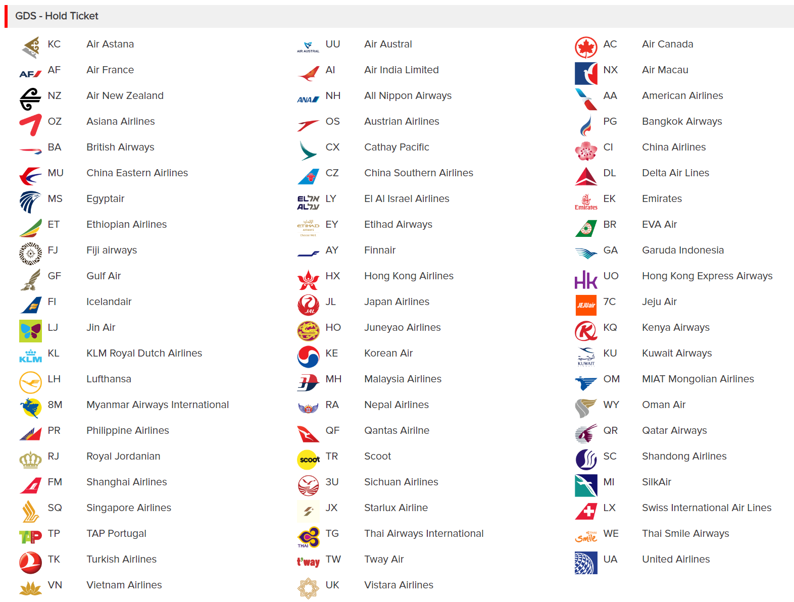 All Airlines – G.M. Tour & Travel Co. Ltd.